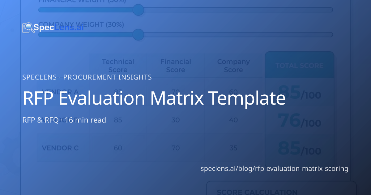 RFP Evaluation Matrix Template | SpecLens