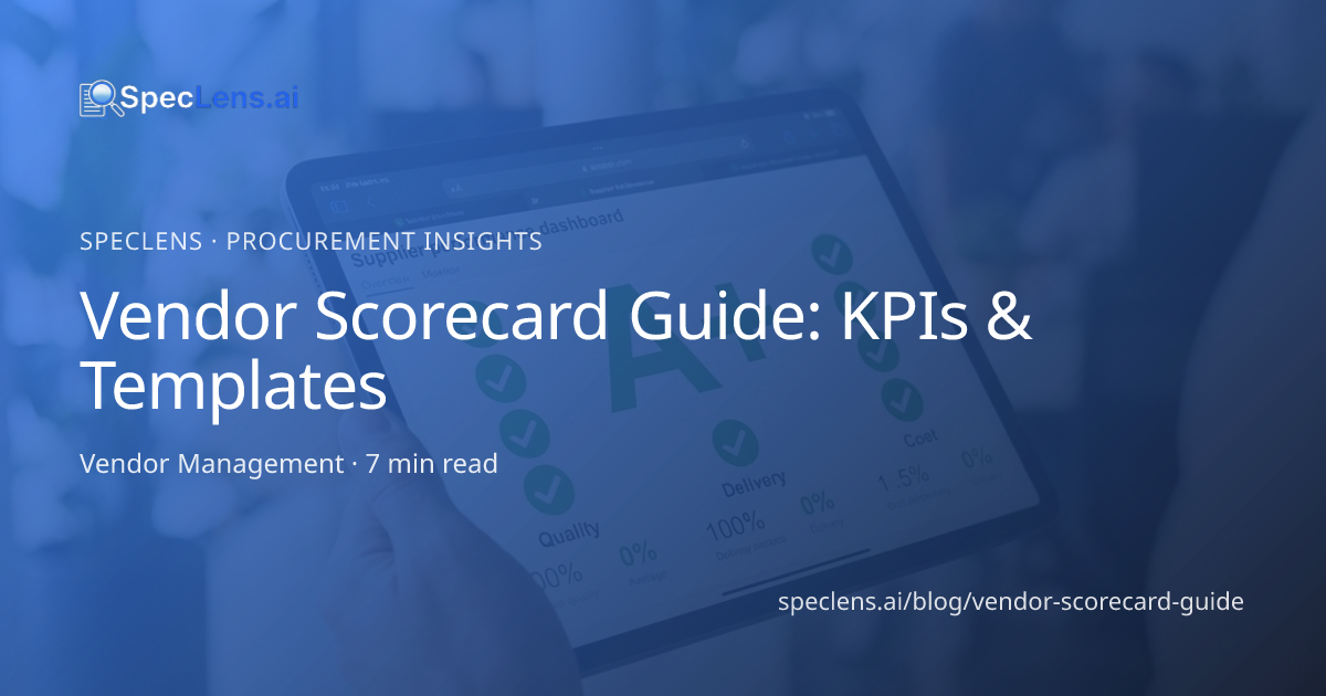 Vendor Scorecard Guide: KPIs & Templates | SpecLens